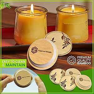 4 Oui Yogurt Jar Lids With Beautiful Olive Branches Pattern. Made of Bamboo Wood with Food Grade Silicone Sealing Ring. Durable, Food-Safe, Airtight Fit. Oui Yogurt Jar Lids for Regular or Petite Jars