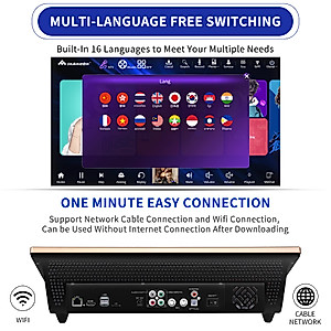 Chinese Karaoke Machine, 19 Inch Touch Screen Phone Remote & App Control Cloud Download Songs All in One Karaoke System with Wireless Mic, KTV Singing Karaoke Player for Family Bar Home Party
