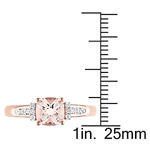 1.60 Carat Cushion Shape Simulated Pink Morganite and White Cubic Zirconia Solitaire Wedding Engagement Ring In 14K Rose Gold Plated 925 Sterling Silver Gift for Womens Ring Size-9
