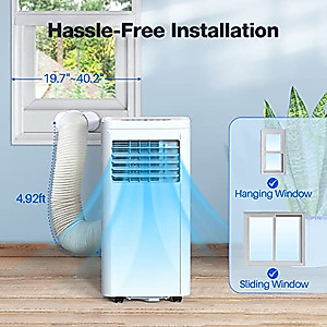 Rintuf Portable Air Conditioner, 8000 BTU AC Unit with Dehumidifier & Fan Modes, Up to 350 Sq.Ft, Remote Control, 24H On/Off Timer, Quiet Air Conditioner for Room, Window Mount Kit