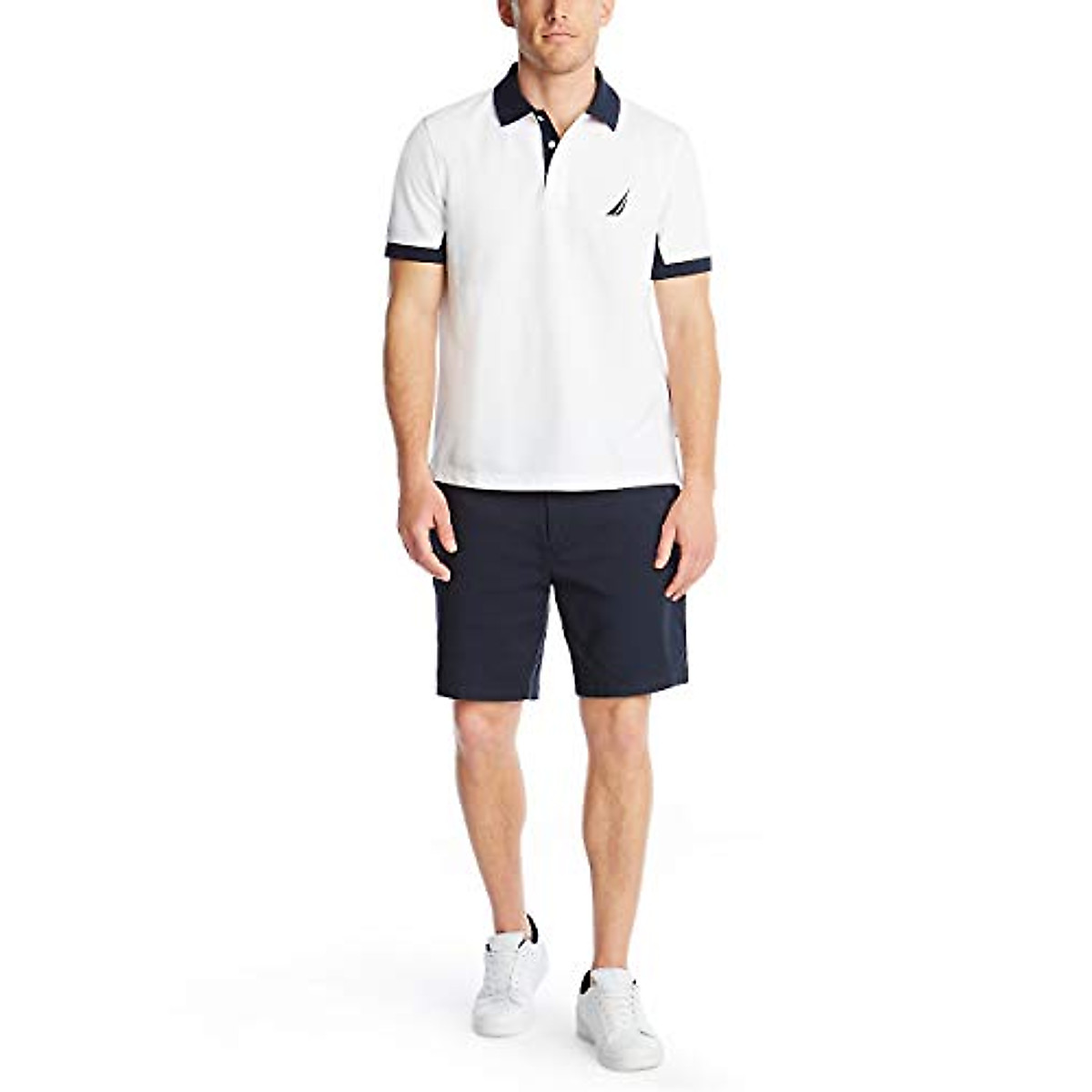 Nautica Men's Classic Fit Short Sleeve Performance Pique Polo Shirt, Bright White, 3X-Large