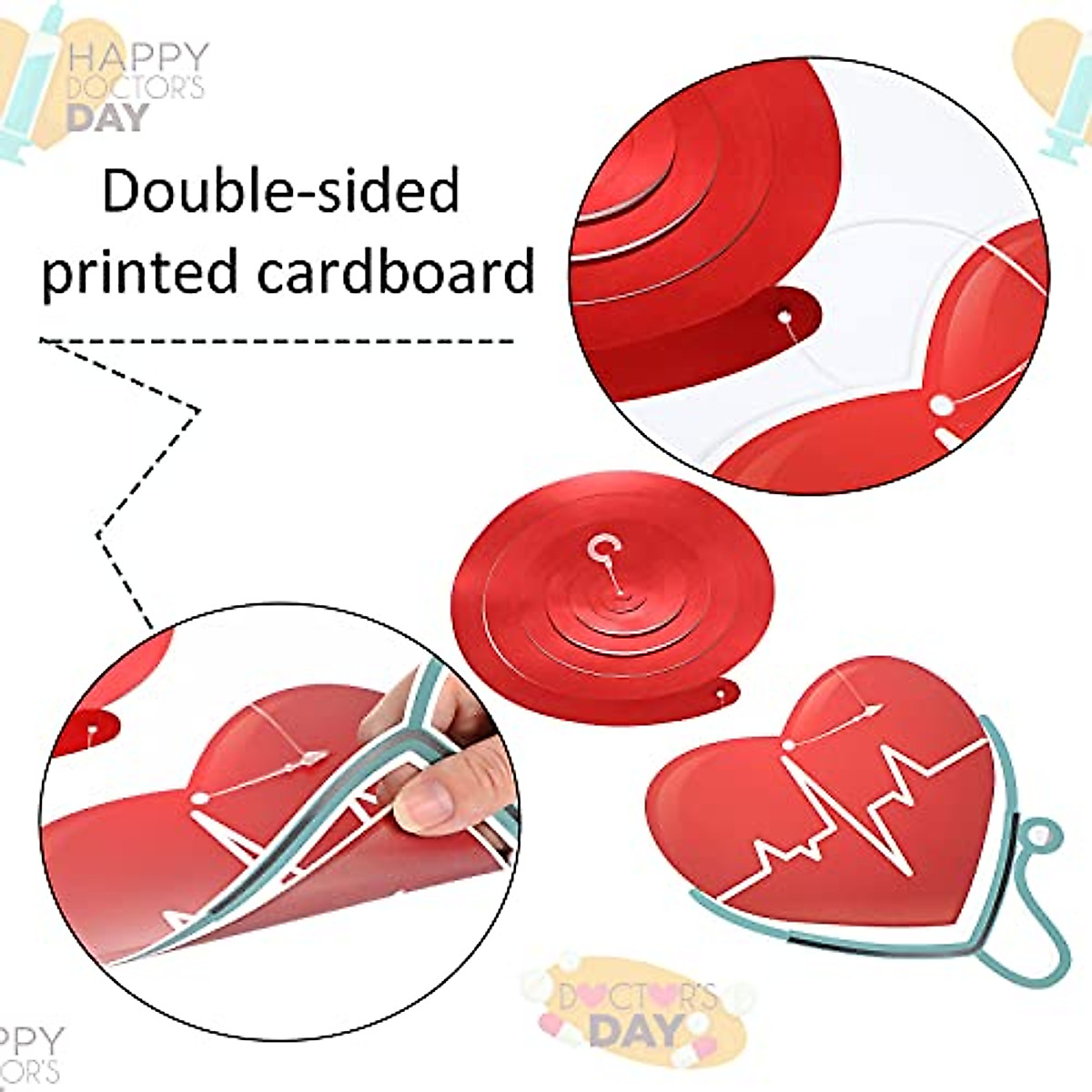 30 Pieces Nurse Party Decoration, Red and Blue Nurse Graduation Foil Ceiling Hanging Swirl Streamers for Medical RN Themed Party Nursing School Party Supplies