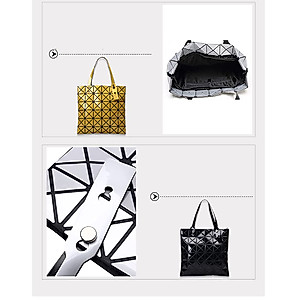 HJKHNK New Ladies Bag, Hand Bag, Rhombic Luminous Geometric PVC Handbag,for Women,Seven Colors,Blue