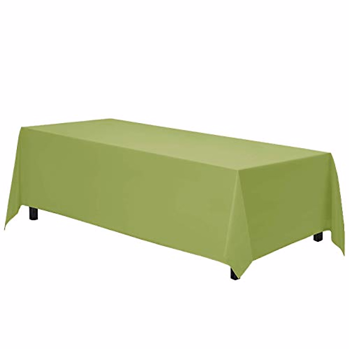 Gee Di Moda Rectangle Tablecloth - 90 x 132 Inch Apple Green Table Cloth for 6 Foot Table with Floor-Length Drop - Heavy Duty Washable Fabric - 6 Ft Buffet Table, Holiday Party, Wedding & Baby Shower