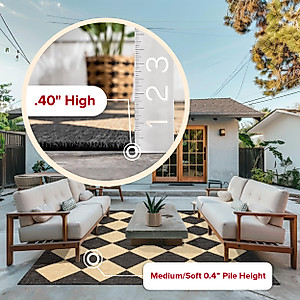 nuLOOM 7' x 9' Outdoor Performance Area Rug, Stain Resistant, Weather Resistant, High Traffic, Patio, Balcony, Outside, Sabina Dark Grey