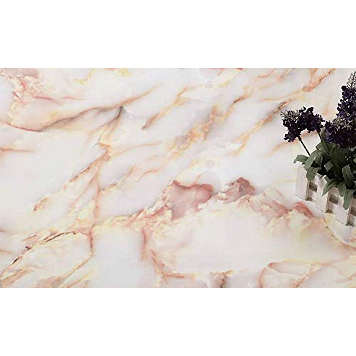 Teemall Self Adhesive Jade Look Marble Gloss Film Contact Paper Waterproof Shelf Liner Drawer Cabinet Sticker 15.6inch by 78inch