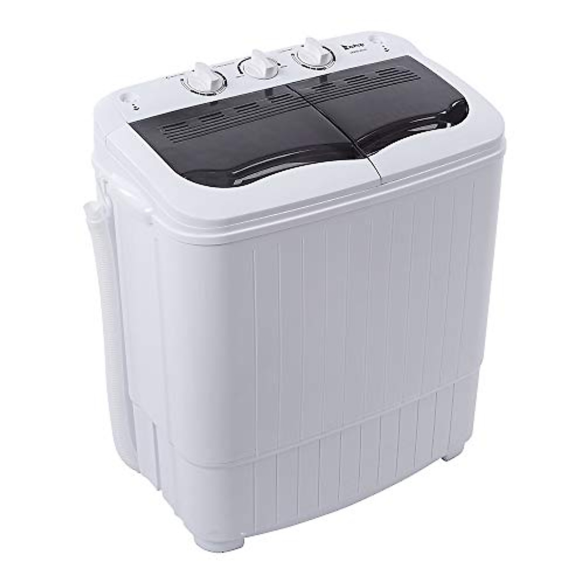 Imseigo Compact Portable Washing Machine,Mini Compact Twin Tub with Built-in Drain Pump Washer 14.3Lbs Semi-automatic Spain Spinner Portable Washer for Camping, Apartments, Dorms, College Rooms,Grey