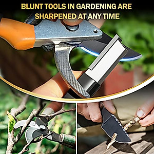 Knife Sharpener Blade Sharpening Whetstone: Pocket Sharpen Garden Tool Shears Scissors Knives Pruner Portable Knife Sharpener & Stocking Stuffers for Men Keychain Multitool - Key Shaped Pocket EDC Too