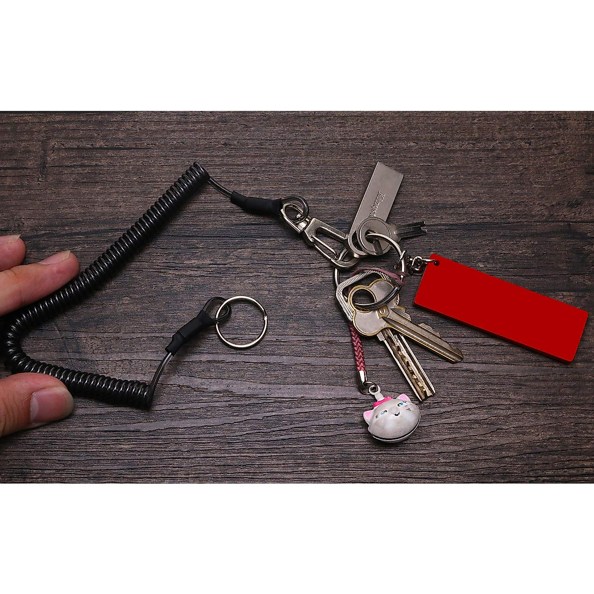 Mini Skater Fishing Coil Lanyard Fishing Tool Retractable Plastic Safe Rope Wire for Securing Fishing Pliers, Kayak, Surfing, Boating and Wading,1Pcs (Spiral Length:6 inch)