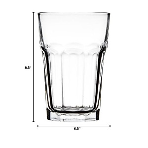 Libbey 15244 Gibraltar DuraTuff 14 oz Beverage Glass, SET OF 6 w/Signature Party Picks