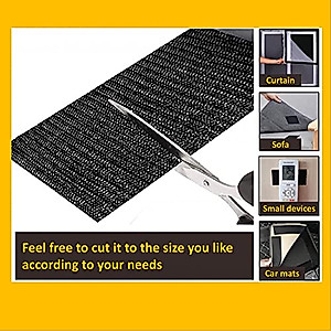 Hook and Loop Tape with Adhesive, Large Hook and Loop Sheets (4inch), Heavy Duty Industrial Strength Interlocking Tape for Office and Home (3.28ft Long)