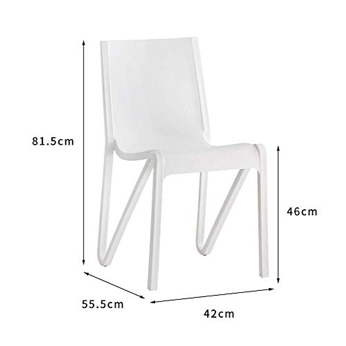 XOUVY Plastic Chair Simple Modern Chair - Leisure Chair Integrated molding Suitable for Computer Chair Office Chair Conference Chair Cafe Dining Chair (4 Pieces)