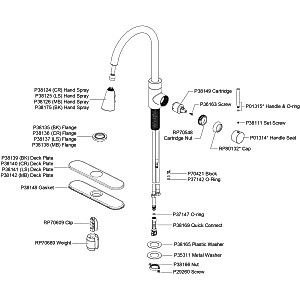 Elkay LKAV3031LS Avado Single Hole Kitchen Faucet with Pull-down Spray and Forward Only Lever Handle, Lustrous Steel