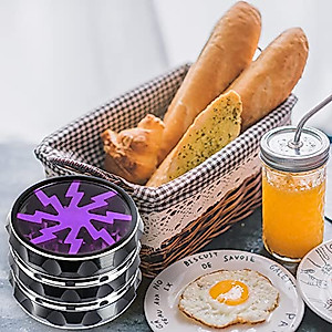 PYSEA 2.5" Aluminum Grinder with Clear Top, Black and Purple