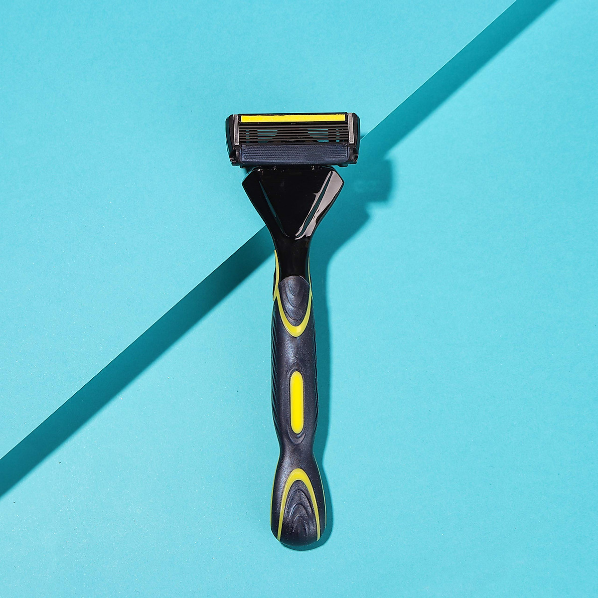 Pacific Shaving Company Premium 6-Blade Razor System - Pivoting Head with Ergonomic Weighted Handle and Lubrication Strip (1 Razor Handle + 5 Blade Refills)