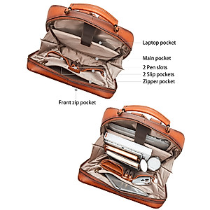 BOSTANTEN Genuine Leather Laptop Backpack 15.6 inch Computer Bag Vintage Business Work Backpack Travel Daypack for Men Women