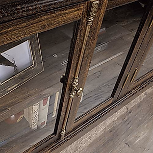 Sauder Barrister Lane Storage Credenza, for TVs up to 70", Iron Oak finish