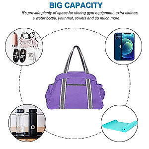Formva Yoga Mat Bag Large Yoga Mat Tote Sling Carrier Shoulder Bag Carryall Tote Fits Mats Multi-Functional Durable Sport Gym Storage Bag with Pockets and Yoga Mat Strap, Purple