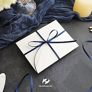 HUIHUANG Solid Color Satin Ribbon 1/8 inch x 100 Yards Roll Ribbon for Crafts (Navy)