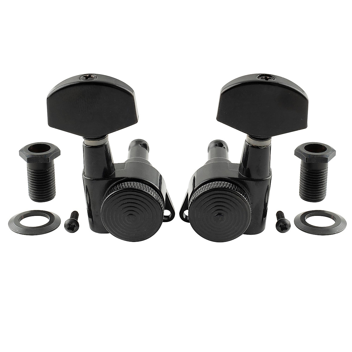 Musiclily Ultra 3x3 19:1 Ratio Guitar Locking Tuners Tuning Pegs Keys Machines Heads Set Compatible with Les Paul Style Electric or Acoustic Guitar, Black