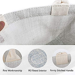 Segarty Tote Bags, 6 Pack Small White Burlap Jute Reusable Canvas Gift Favors Bag with Handles Blank Totes Bulk for Bridesmaid Wedding, Women Market Grocery Shopping, Bachelorette Party, Beach Trip