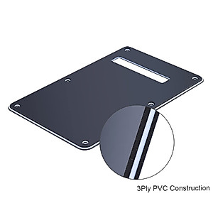 Sasuori Pickguard Tremolo Cavity Cover Backplate Back Plate 3Ply for Modern Style Electric Guitar Black