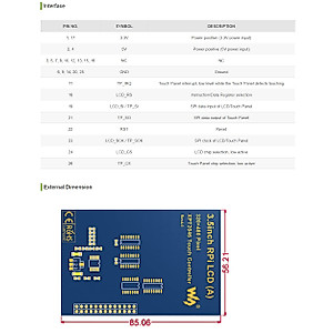 Waveshare 3.5inch Touch Screen, Compatible with Raspberry Pi 5/4B/3B/Zero/Zero W/Zero 2W/Pico/Pico W/Pico WH, TFT LCD, 480x320