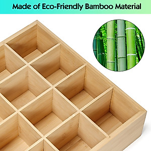 B4Life Tie Rack Wall Mounted Tie Box,Tie Organizer Tie Display Racks for Wall, Bamboo Tie Storage Tie Organizer for Men Tie Holder Wall Mount(Storage 16 Ties) (Yellow)