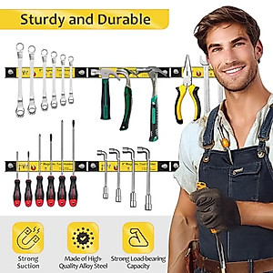 UCINNOVATE 8” Magnetic Tool Holder, 6 Pack Heavy Duty Magnetic Screwdriver Organizer Tool Holder Strips, Magnetic Strip Holder Workbench Storage, Magnet Tool Organization Bar for Wall Garage Wrenches