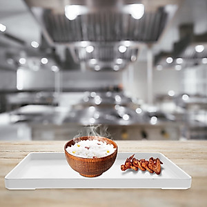 Zerodeko Dessert Trays Rectangular Tray White Melamine Design Board Snack Dessert Tray