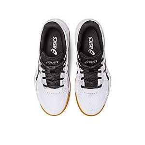 ASICS Kids Upcourt 5 GS Sneakers for Little, and Big Kid - Textile Upper with Lace-Up Closure, and Eye-Catching Design White/Black 6 Big Kid M