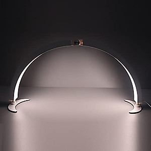 Half Moon Nail Desk Lamp, 40W 28in 2000LM Dimmable LED Half Moon Table Lamp Manicure Lamp with Remote for Beauty, Skincare, Lashes, Eyebrows, 3200K‑5600K, 7 Color, 10 Brightness (US Plug)