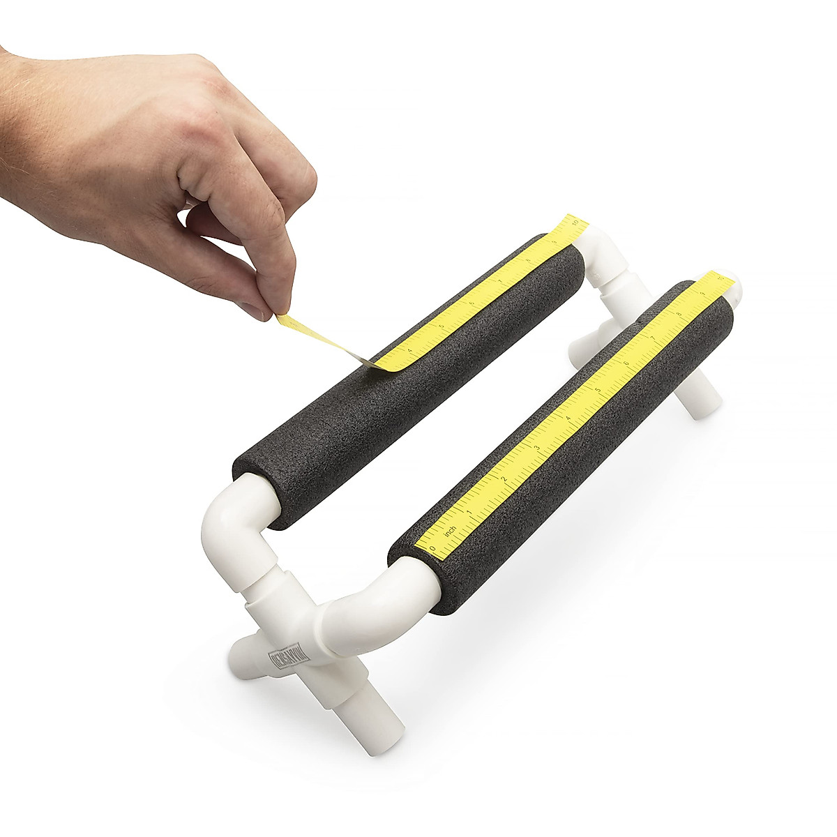 BENSAVVIN Crafting Cup Cradle - Foam Rest with Measuring Tape, Easy Assembly for Precision Vinyl, Pointing and Etching, White, Black