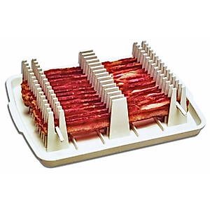 Emson Wave, Microwave Cooker Tray, Reduces Fat up to 35% for Healthy, Make Crispy Bacon in Minutes, Original As Seen On TV New, Small, White