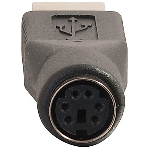 C2G Legrand USB to PS/2 Adapter, Male to Female USB to Playstation 2 Adapter to Use as USB Mouse to PS/2 Adapter, Black USB to PS/2 Keyboard Adapter, 1 Count, C2G 27277