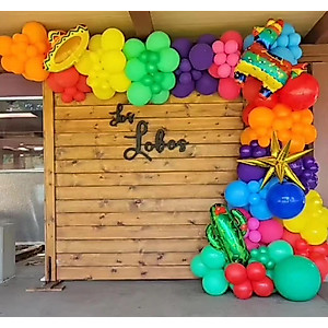 Cinco De Mayo Mexican Fiesta Party Decorations 132pcs Fiesta Balloon Garland Arch Kit Cactus Llama Foil Balloon for Baby Shower Birthday Mexica Cinco De Mayo Party Decor