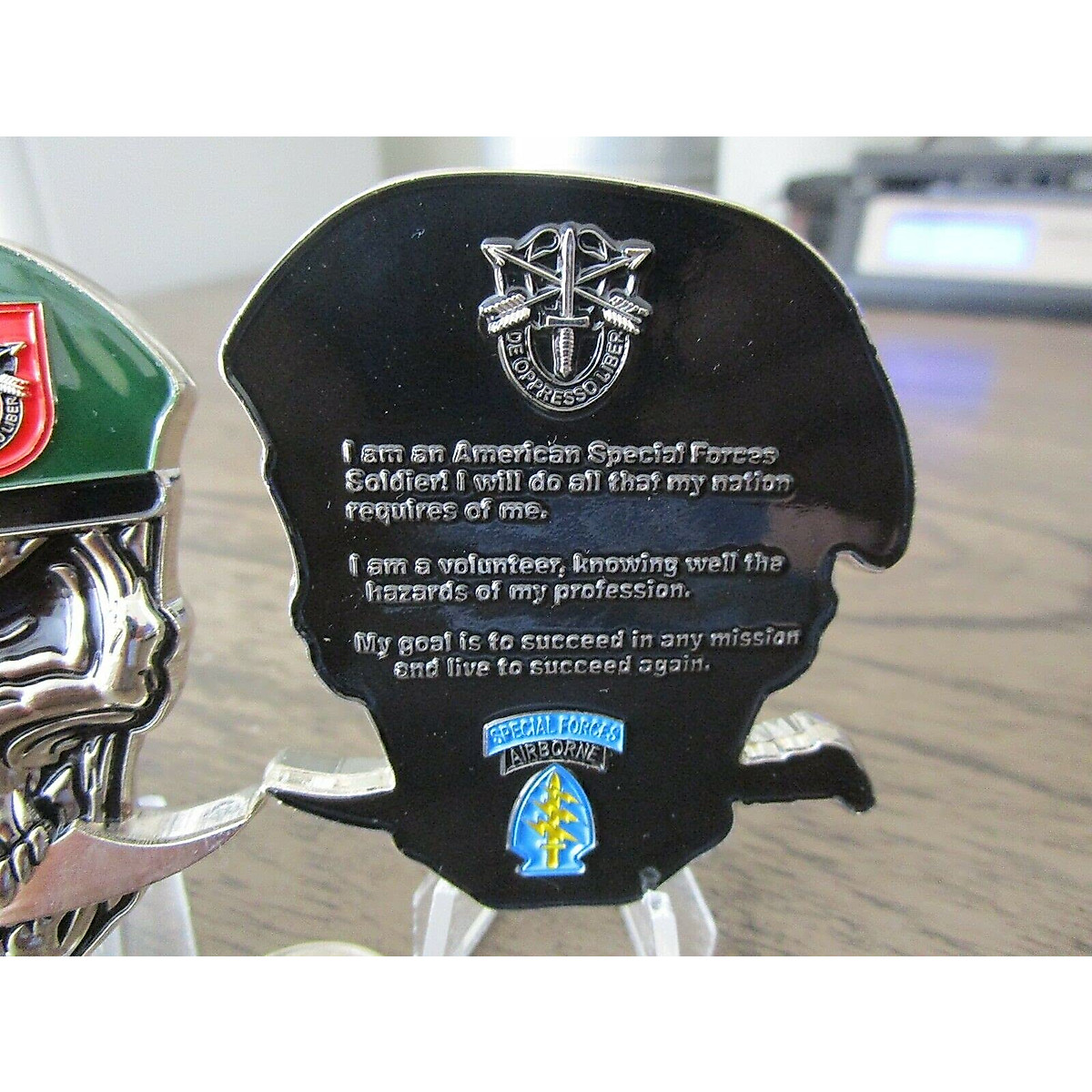 United States Army 7th Special Forces Group Green Berets Creed 7th SFG (A) Reapers Skull Challenge Coin