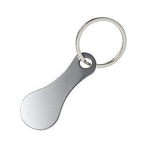 Stainless Steel Shopping Trolley Token, Metal Coin Holder Couple Key Chain DIY Shopping Cart Token, Wine Bottle Opener Bag Pendant(1pc silver)