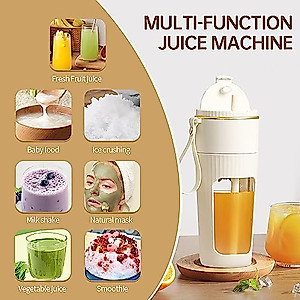 Walktosun Portable Blender,Personal Blender for Shakes and Smoothies,Mini Blender Bottle USB Rechargeable,Portable Juicer Cup with 10 Blades,12Oz Handheld Blender for Kichen Ice,Fresh Juice Blender for Traveling, Gym, Office