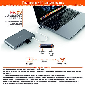 HyperDrive Ultimate 11-in-1 USB C Hub - Type-C Adapter for MacBook Pro/PC, USB-C Devices, HyperDrive USB C Hub w/PD Charging, 5Gbps Data, 4K HDMI, 3xUSB 3.1, VGA, Ethernet Docking Station