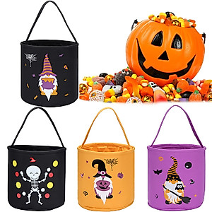 2pcs Halloween Trick or Treat Bags Halloween Candy Buckets Fabric Tote Gift Bags for Halloween Parties…