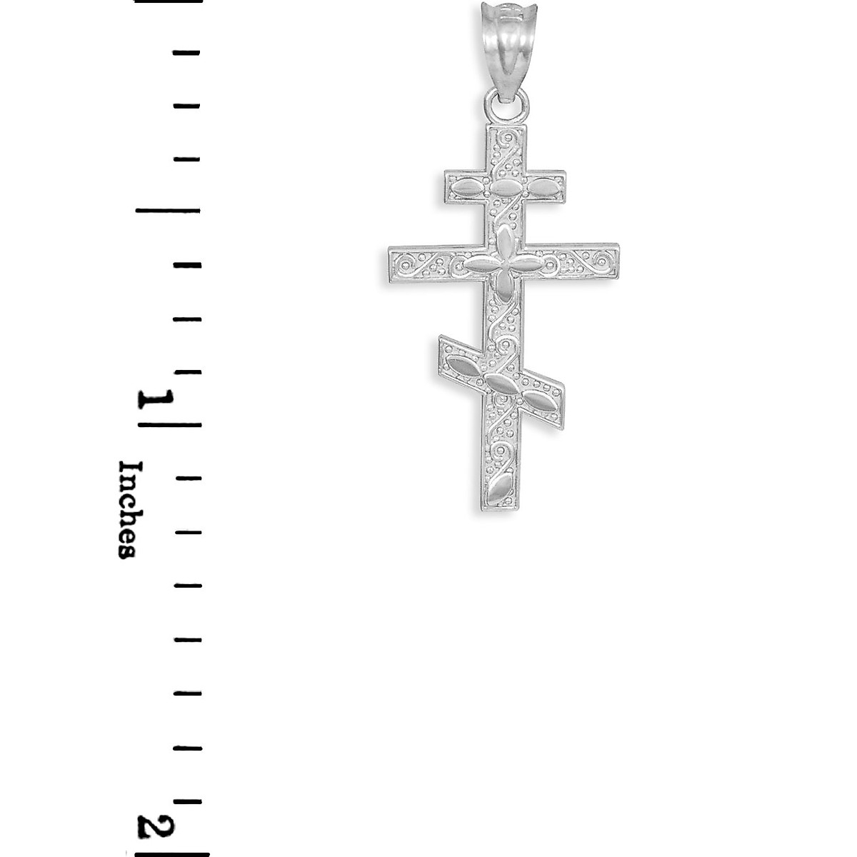 Religious Jewelry by FDJ 925 Sterling Silver Russian Orthodox Cross Pendant