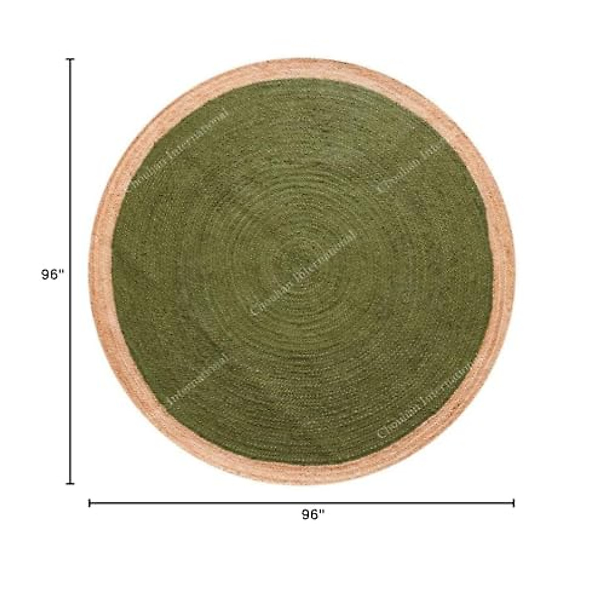 Chouhan International 4x4, 5x5, 6x6,feet Natural Jute Bordered Round Rug, Floor Bordereded Edge Rug Braided Boho Eco Large Circular Handmade Area Rugs (CCID1)