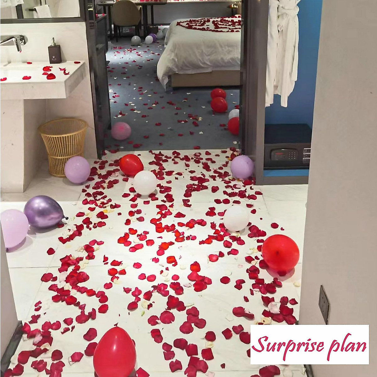 CODE FLORIST 2200 PCS Dark-Red Silk Rose Petals Wedding Flower Decoration