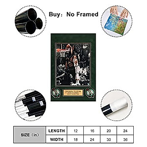 ZBOYZ Jayson Tatum Basketball Posters for Wall Dunk Poster for Boys Bedroom Painting Wall Decor Unframe-style 12x18inch(30x45cm)