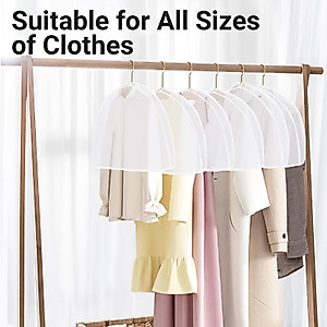 Svaldo Shoulder Cover, 24x12x2 inch, Pack of 12, Clothes Cover for Hanging T Shirt, Suit, Coat, Jacket, Wedding Dress, Gown, Breathable Clear Plastic Garment Dust Cover for Closet Storage