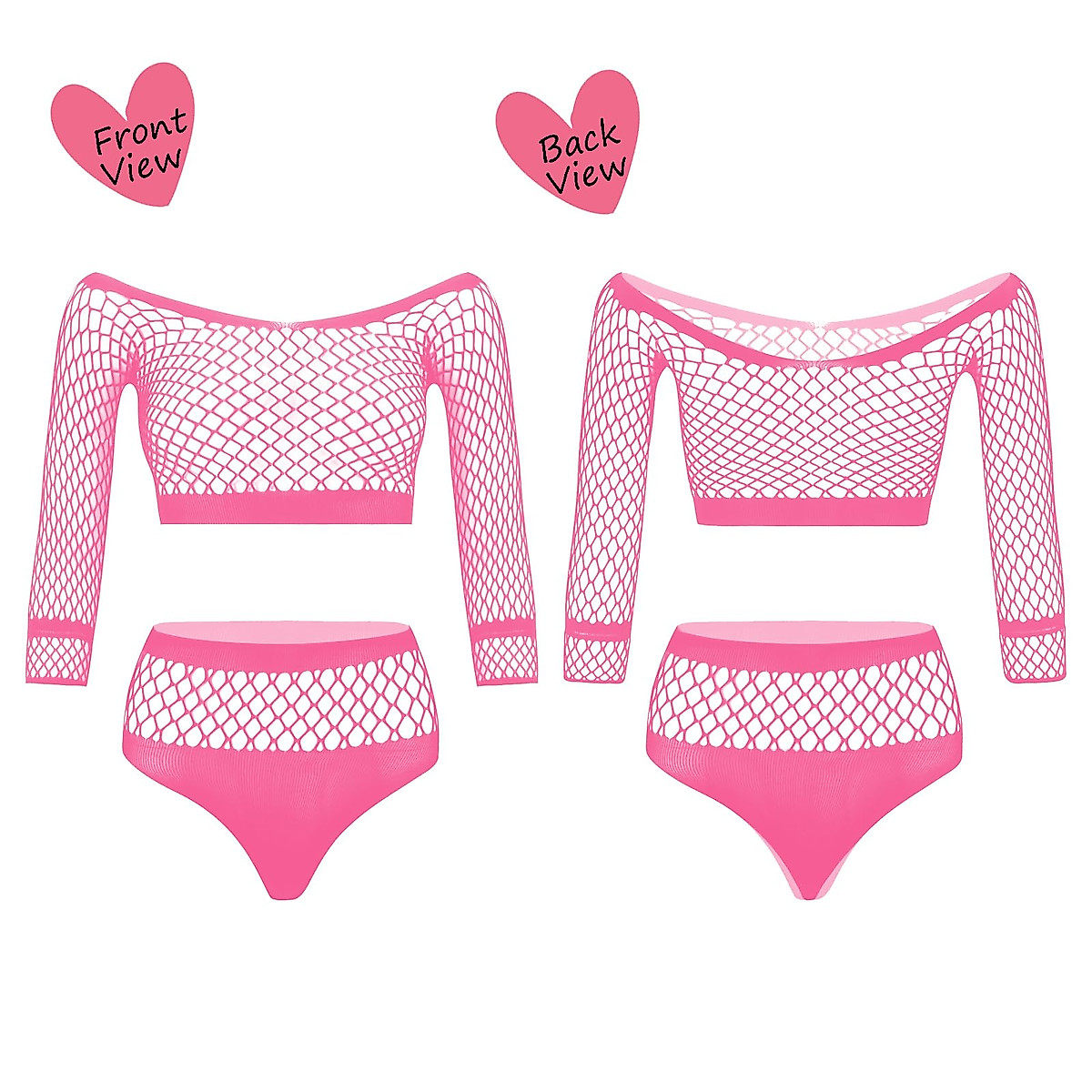 MissAvid Womens Lingerie Set Lace Fishnet Bodysuit Sexy Babydoll 4 Pack