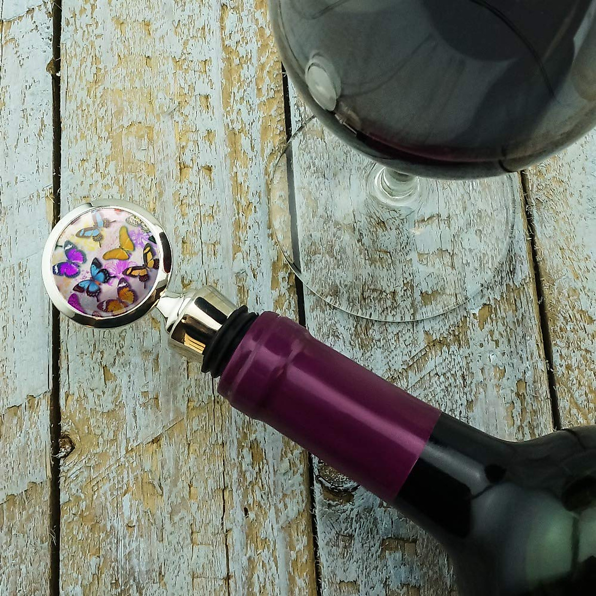 Colorful Butterflies Butterfly Design Wine Bottle Stopper