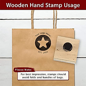Personalized Rubber Hand Stamp, Wood Handle with Custom Logo | Multiple Size Options Available | Upload Your Own Logo (3"x4")