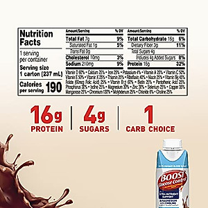 Boost Nutritional Drinks Glucose Control with Extra Nutrient Support Drink, Rich Chocolate, 8 Fl Oz, Pack of 24